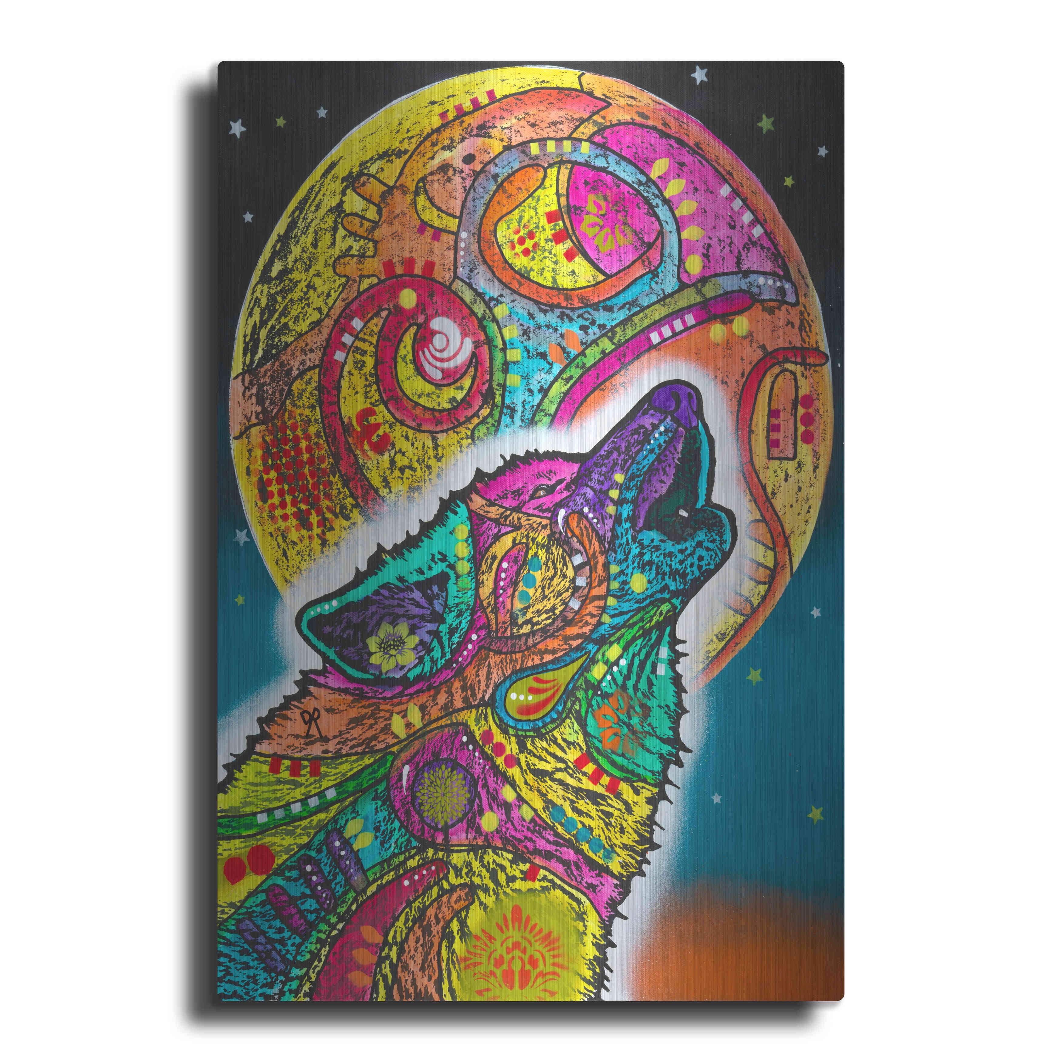Luxe Metal Art 'Howling Wolf' by Dean Russo, Metal Wall Art, 12"x16 ...