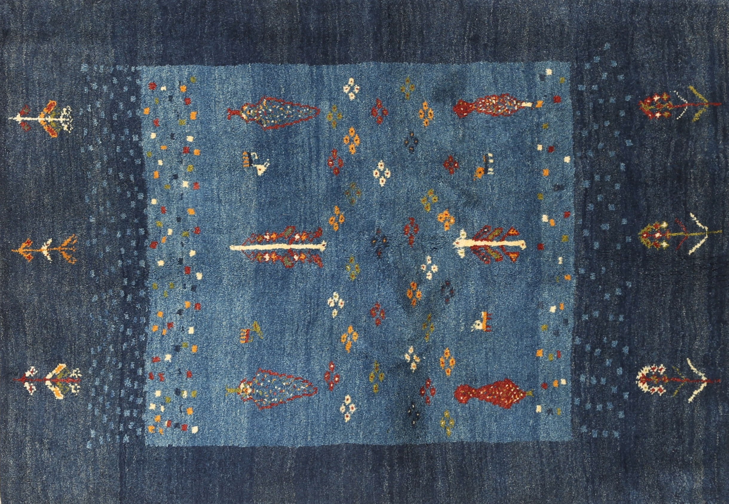 Ahgly Company Indoor Rectangle Contemporary Azure Blue Abstract Area ...