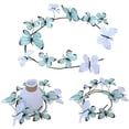 AOOOWER 2Pieces Silk Fabric Butterfly Vine Hoop For Door Wall Desktop ...