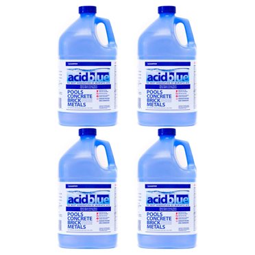 Champion Acid Blue Muriatic Acid 4-Pack for Pool pH Balancing, Concrete ...