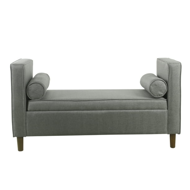 HomePop Rimo Upholstered Storage Bench - Gray - Walmart.com
