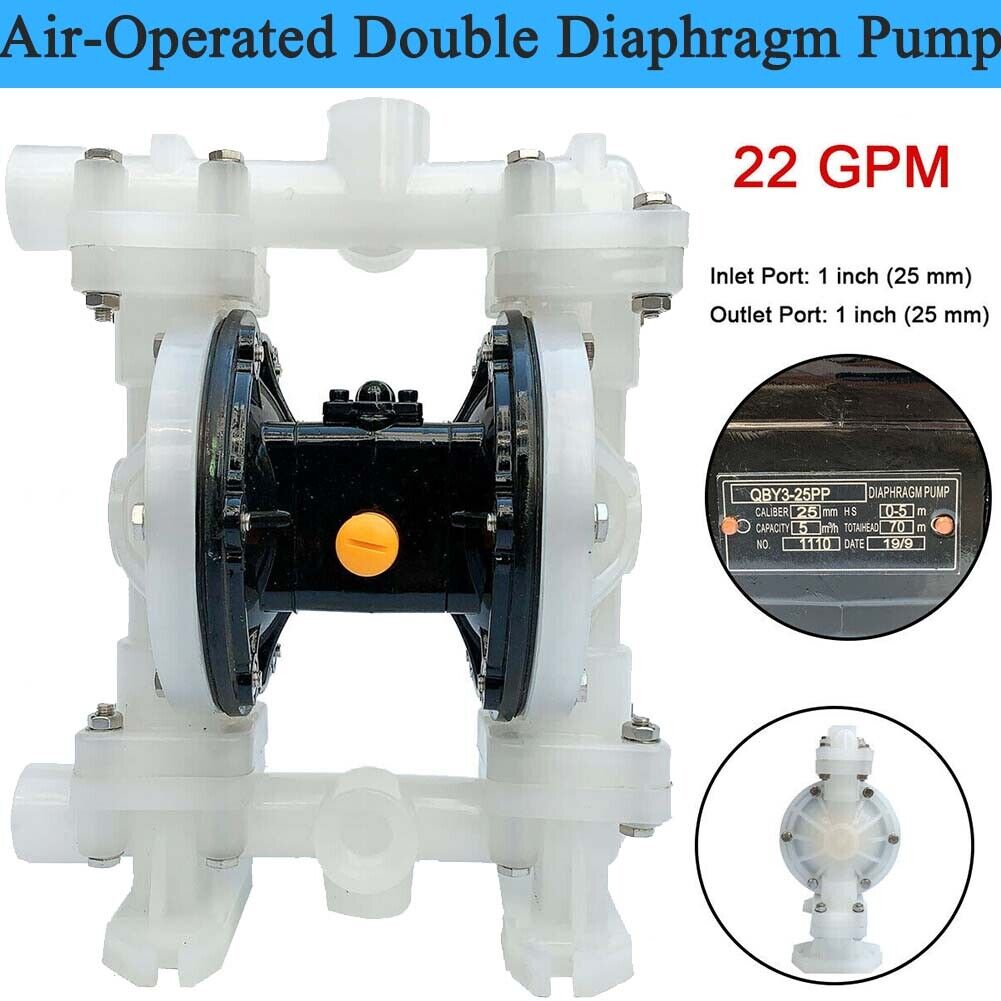TABODD 22GPM Air-Operated Double Diaphragm Pump w/ 1" Inlet & Outlet ...