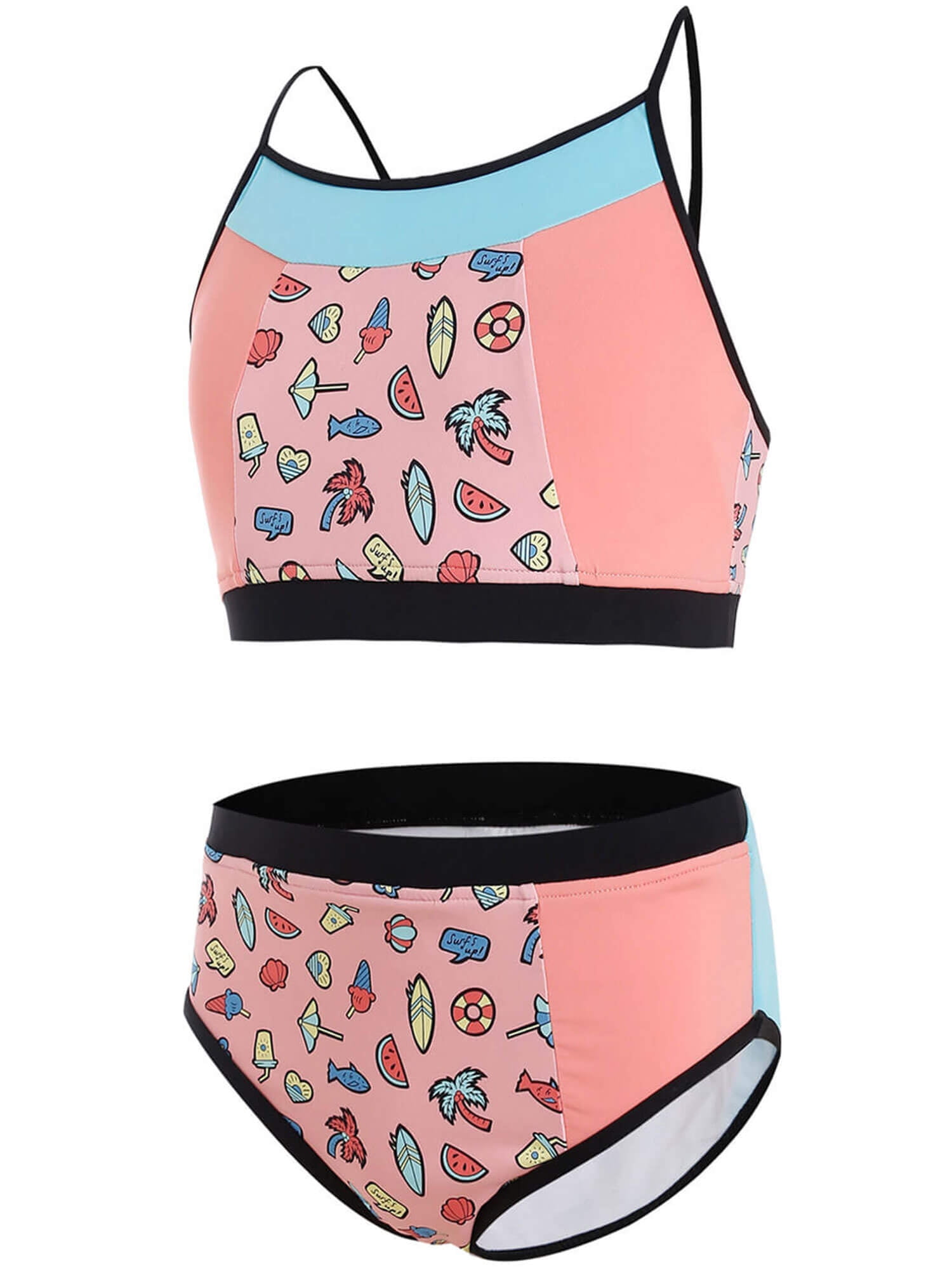 As Rose Rich Girls Swimsuits Beach Bathing Suits 2 Piece Bikini ...