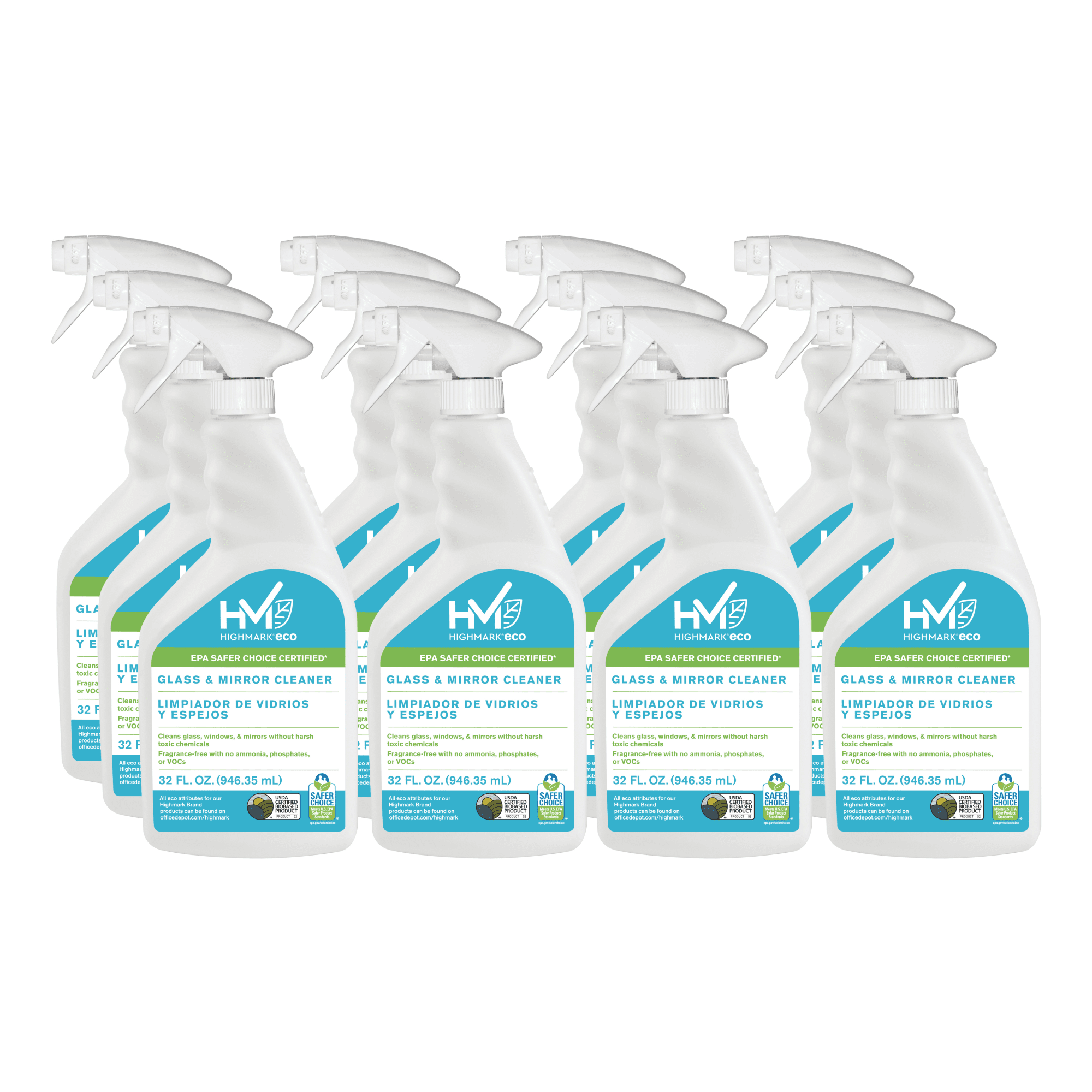 Highmark® ECO Glass And Mirror Cleaner, 32 Oz, Case Of 12 Bottles ...
