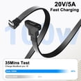 90°Angle USB 3.1 Panel-Mount Type C Male to Female Cable,10Gbps Flat ...