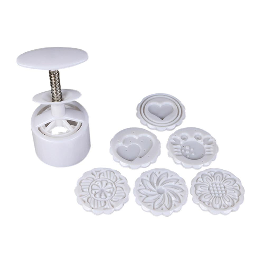 Mooncake Molds Press, 6Pcs Stamps DIY Hand Press Cookie Molds Cake ...