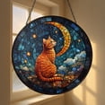 Feline Moon Scene Stained Glass Style Suncatcher Window Decor - Walmart.com