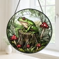 Stained Glass Frog Window Hanging, Magical Toadstool Forest Theme ...