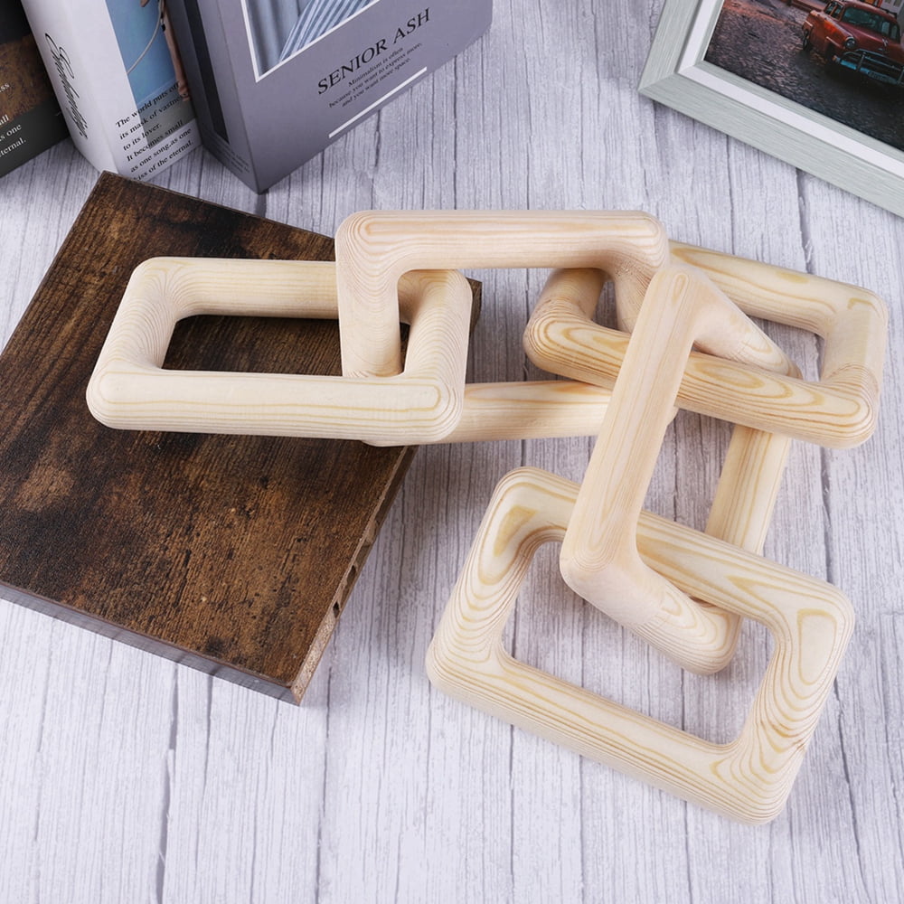 Wood Chain Link Decor, Hand Boho Carved Decor for Table , Shelf Decor ...