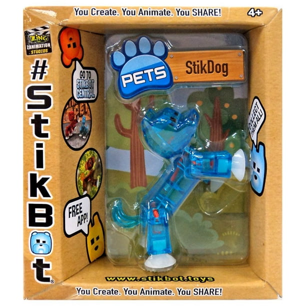 Stikbot Pets Series 1 StikDog Figure [Blue] - Walmart.com