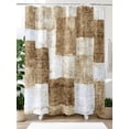 Brown Patchwork Shower Curtain, Modern Abstract Light Brown Patchwork ...