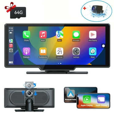 Portable Carplay Screen for Car with 4K Dash 10" Car Stereo Wireless ...