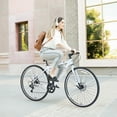 Ecarpat, 700C Hybrid Road Bike, Shimano 7 Speed, Aluminum Alloy Frame ...