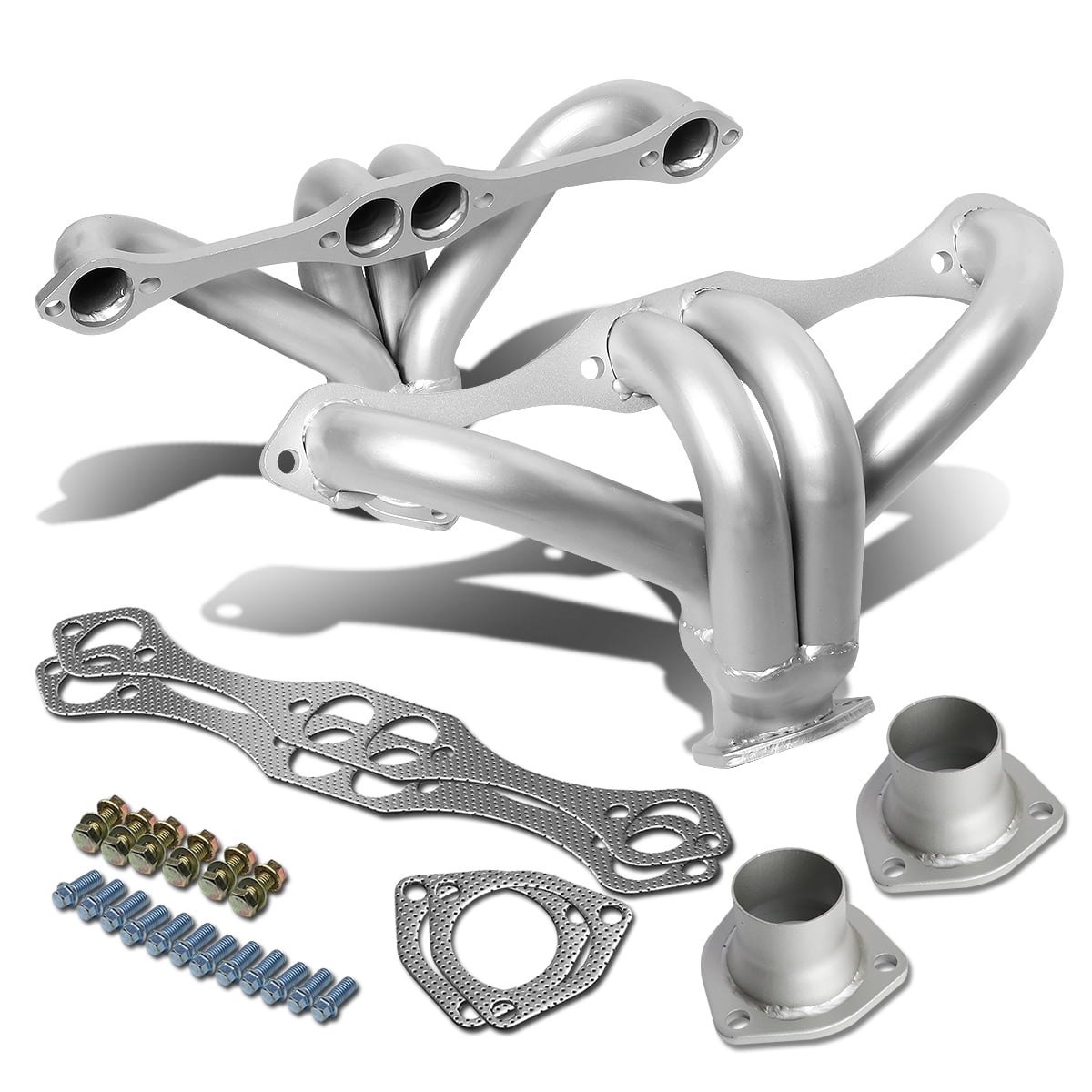 DNA Motoring HDC-SBC-SB Chevy Small Block V8 4-1 Design 2pcs Silver ...