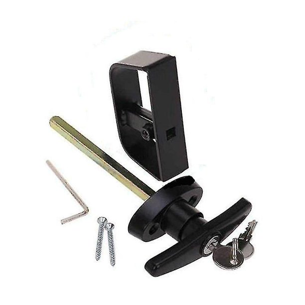 Black Garage Door Lock Shed Door Lock Shaft T handle Lock Kit For ...