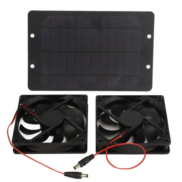 Solar Panel Powered Dual Fan Silicon Plastic 10W 12V 2A Outdoor ...