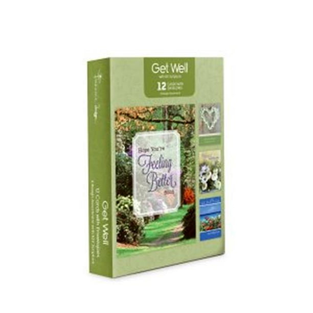 Pack of 12 Religious Get Well Cards, Boxed Enclosure Cards 4 Designs ...