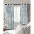 Blue Coastal Turtle Blackout Curtains 54 Inches Long, Ocean Coral ...