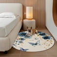 3.3ft Round Rug Weeping Blue Floral Area Rugs for Living Room Bedroom ...