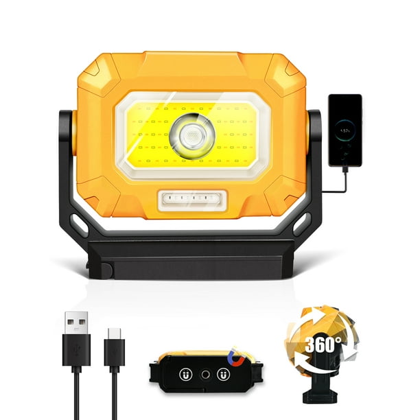 LED Work Light, 1500Lumens 7 Light Modes Rechargeable Work light with ...