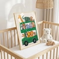 Affixzi Animal Illustration Print, Safari Animals on Green Bus Scene ...