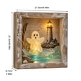 Coastal Lighthouse Sea Glass Shadow Box Night Light, 3D Layered Wood ...
