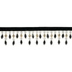3 3/4" (9.5cm) Long Decorative Beaded Fringe Trim with Fancy Gimp ...