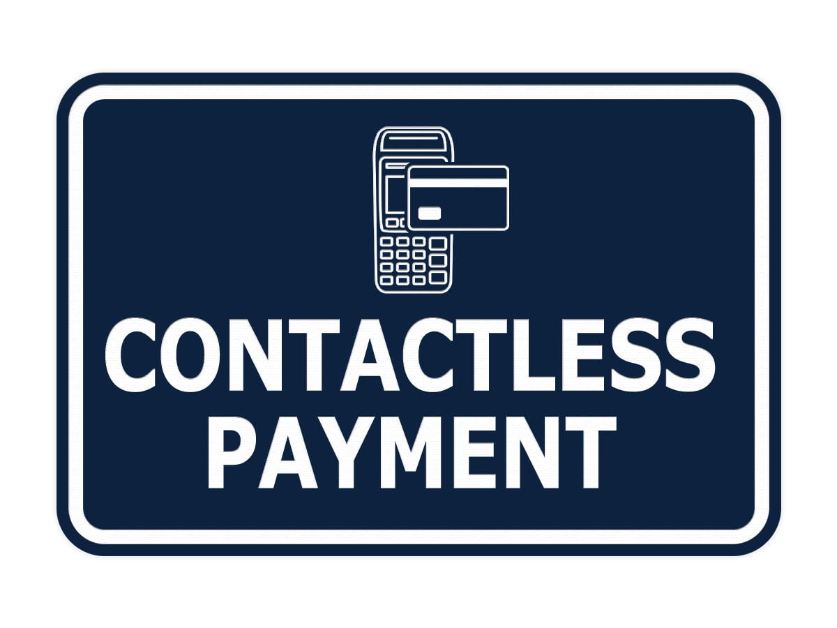 Signs ByLITA Classic Framed Contactless Payment Sign (Navy Blue / White ...