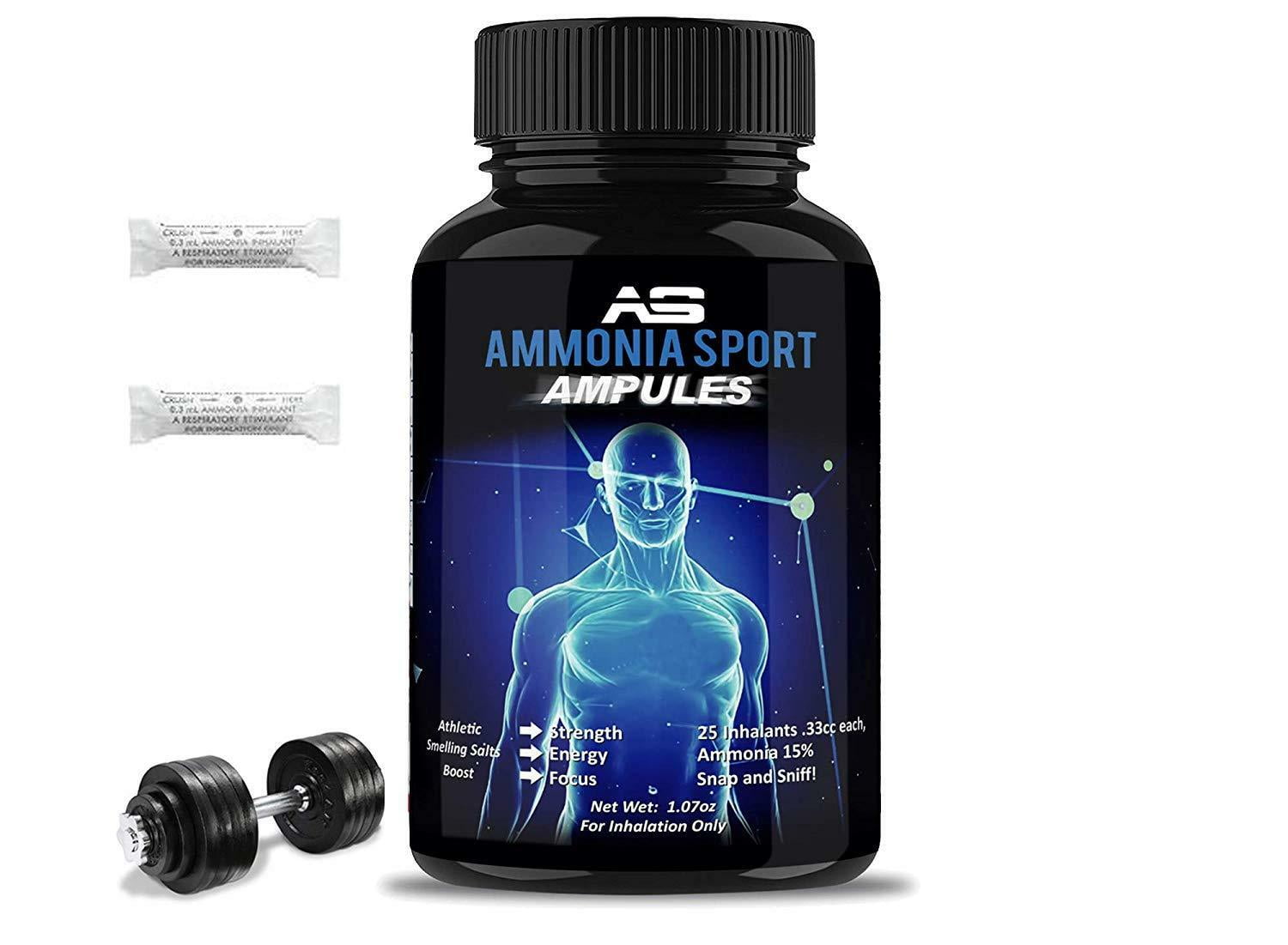 LIVEDITOR AmmoniaSport Athletic Smelling Salts - Ampules (25) - Ammonia ...