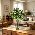 Artificial Green Leaves 1PCS Greenery Decor White Red Heart Caladium ...