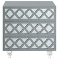 Posh Living Serenity 3-Drawer Mirrored Trellis Pattern Nightstand in ...