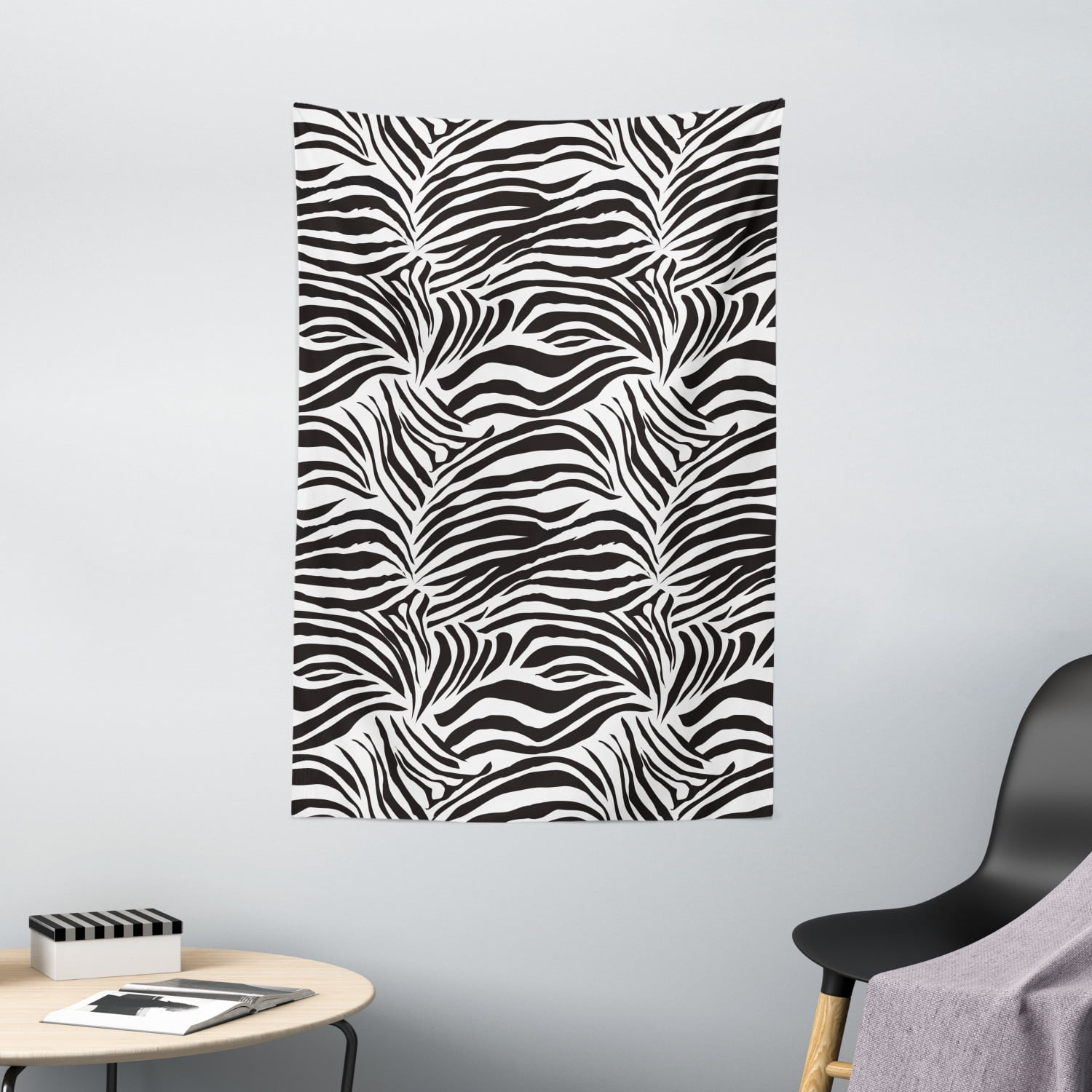 Zebra Print Decor Wall Hanging Tapestry, Striped Zebra Animal Print ...