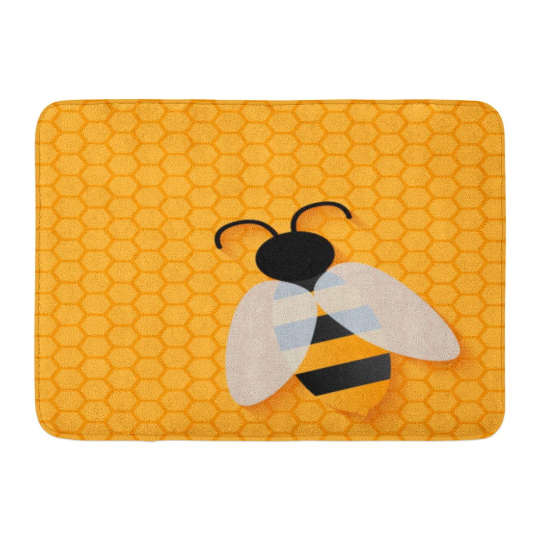 GODPOK Honeybee White Cartoon Bee Flying on Cute Little Yellow Flat ...