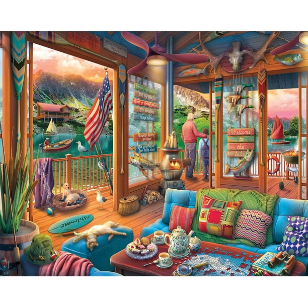 White Mountain Puzzles Lakeside Cabin - 1000 Piece Jigsaw Puzzle - Walmart.com