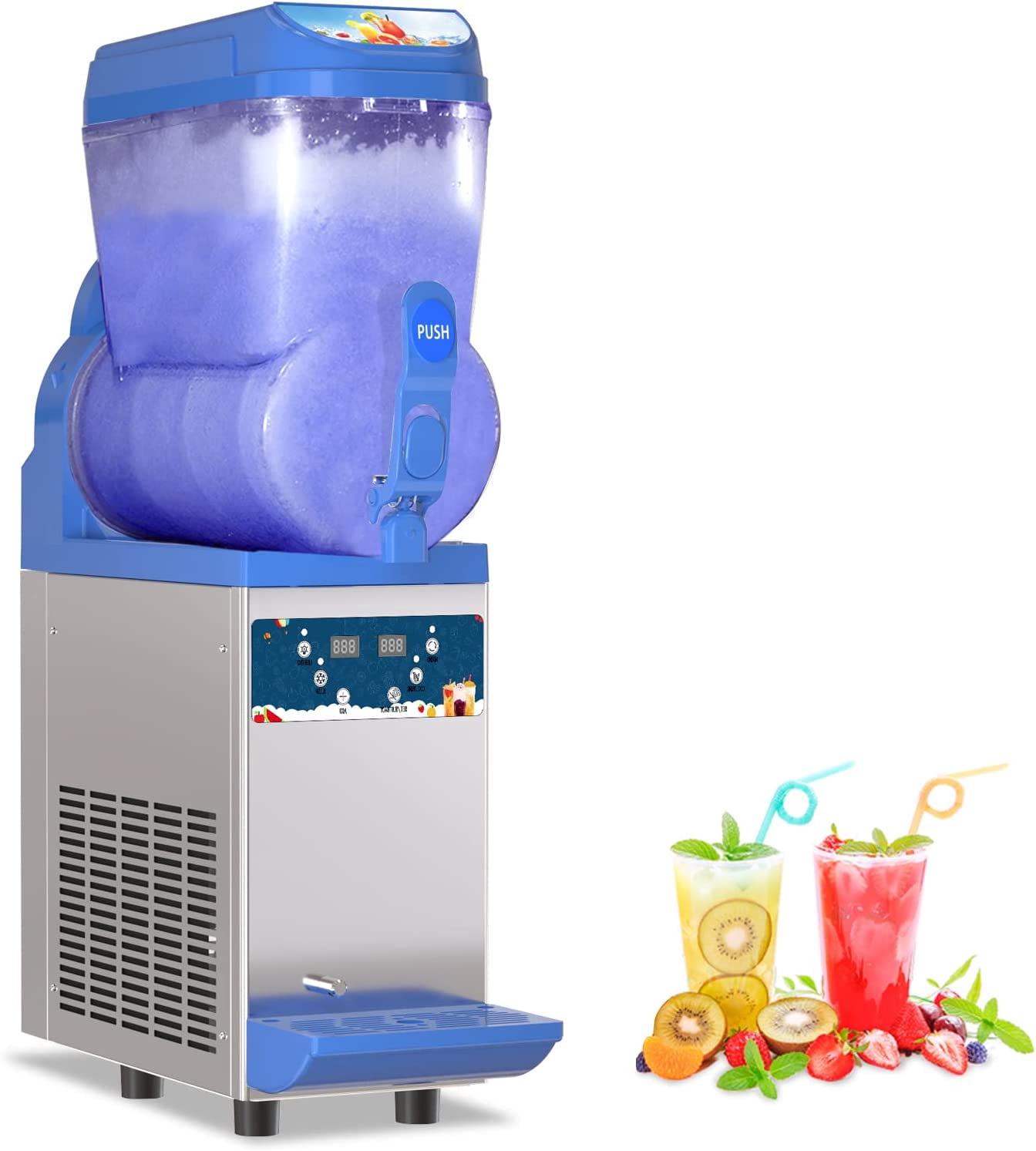 Slushie Machine Commercial - 500W 15L Tanks Commercial 110V Slushy ...