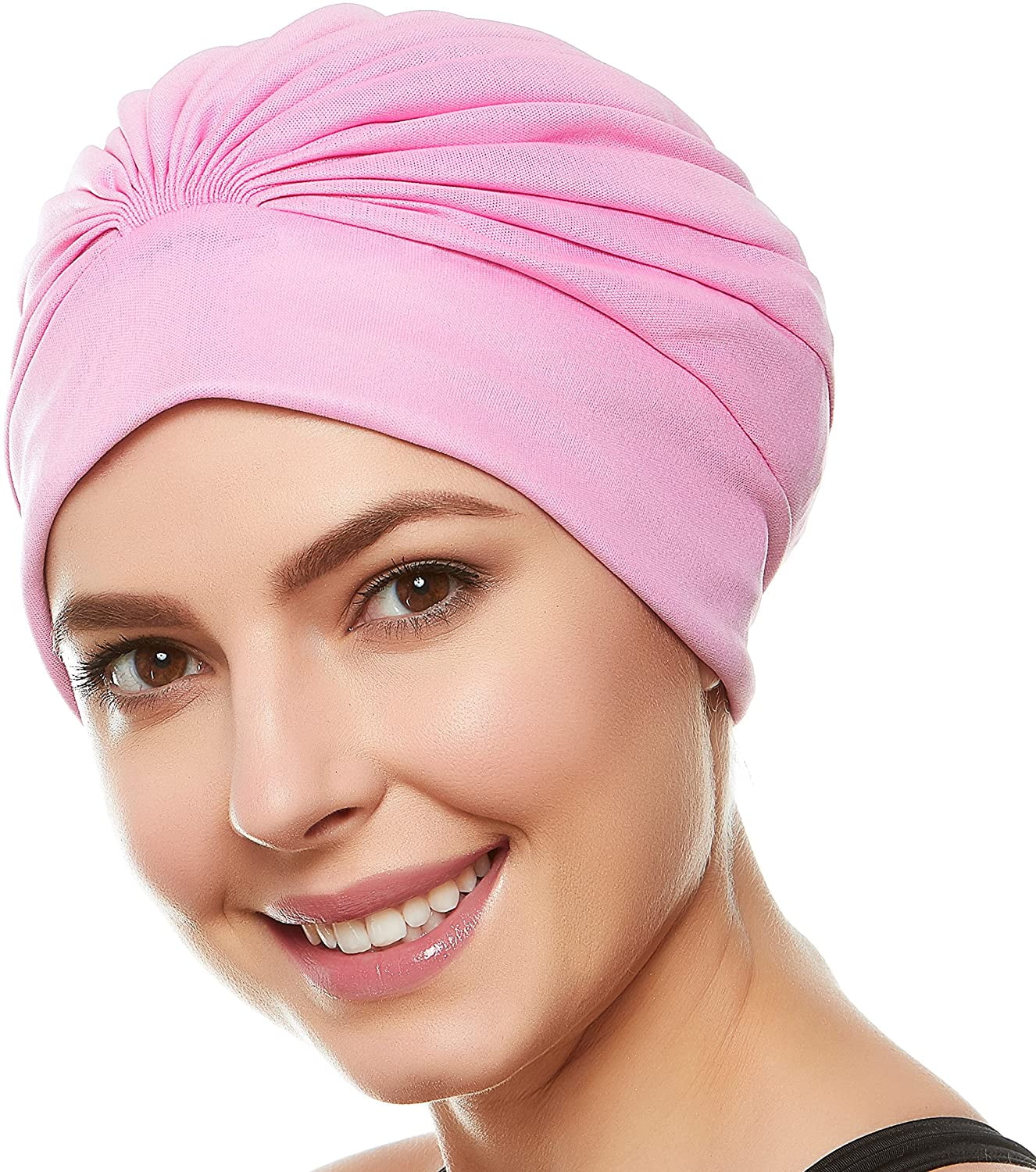 Swim Caps for Women Swimming Turban Polyester Latex Lined Pleated for ...