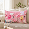 2 Pack Faux Embroidered Floral Lumbar Pillow Covers 11.8x19.7 Inch ...
