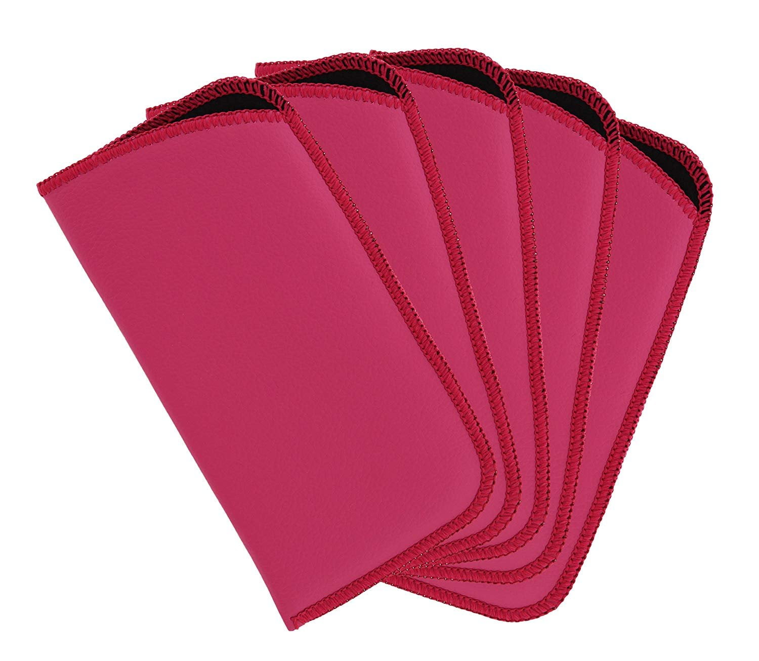 5 Pack Soft Slip In Faux Leather Floating Eyeglass Case For Women & Men ...