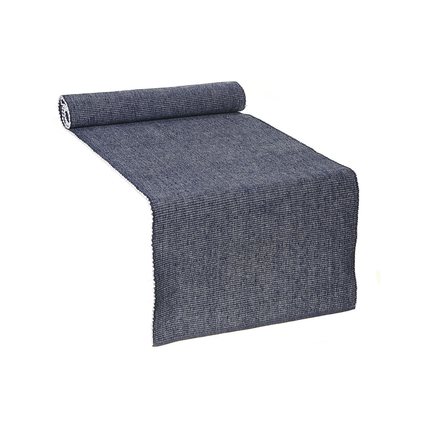 Click here for Ih Casadécor Chambray Ribbed Table Runner (Navy Bl... prices