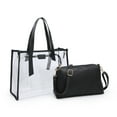 XB 2-piece Womens Clear Shoulder Bag with Pouch PVC Tote Handbag ...