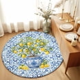 Bohemian Washable Round Area Rug 8 ft, Bohe Flowers Texture Summer ...