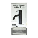 Better Homes & Gardens Elmont Single Handle Bathroom, Matte Black, Push ...