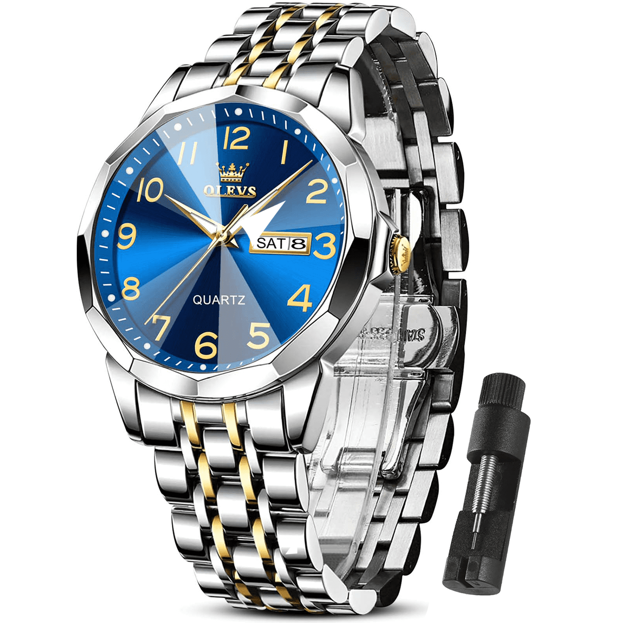 Click here for Olevs Mens Watches Gold Sliver Stainless Steel Wat... prices
