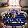250th Anniversary Round Fitted Tablecloth with Elastic Edge Blue USA ...