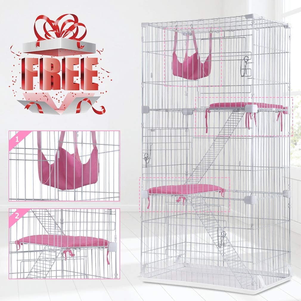 3-Tier 67 Inch Large Cat Cages Indoor, Cat Cages and Playpens with 1 ...