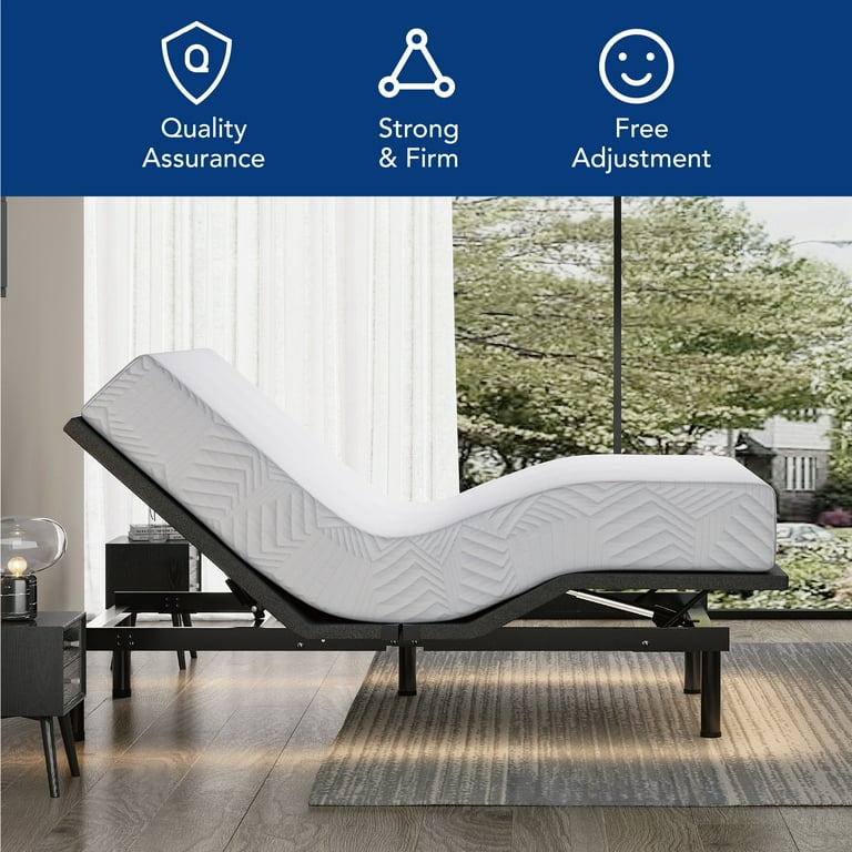 Mlily King Size Adjustable Bed Base with Wireless Remote Black