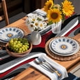 Abstract Twist Art Table Runner, Black and Red Classic Match Cotton ...