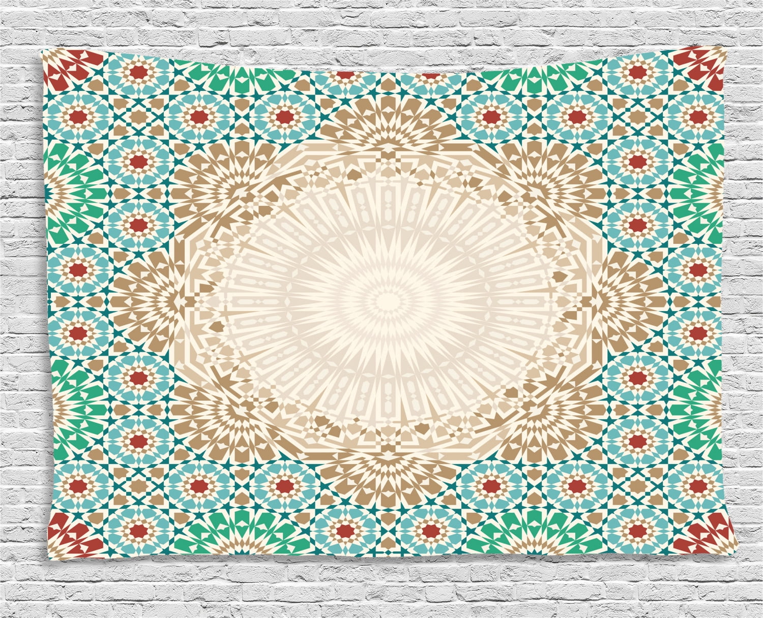 Moroccan Tapestry, Ottoman Mosaic Art Pattern with Oriental Floral ...