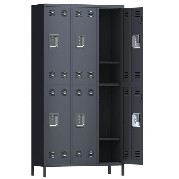 JAORD Metal Storage Locker with 6 Doors Large Steel Cabinet for Gym ...