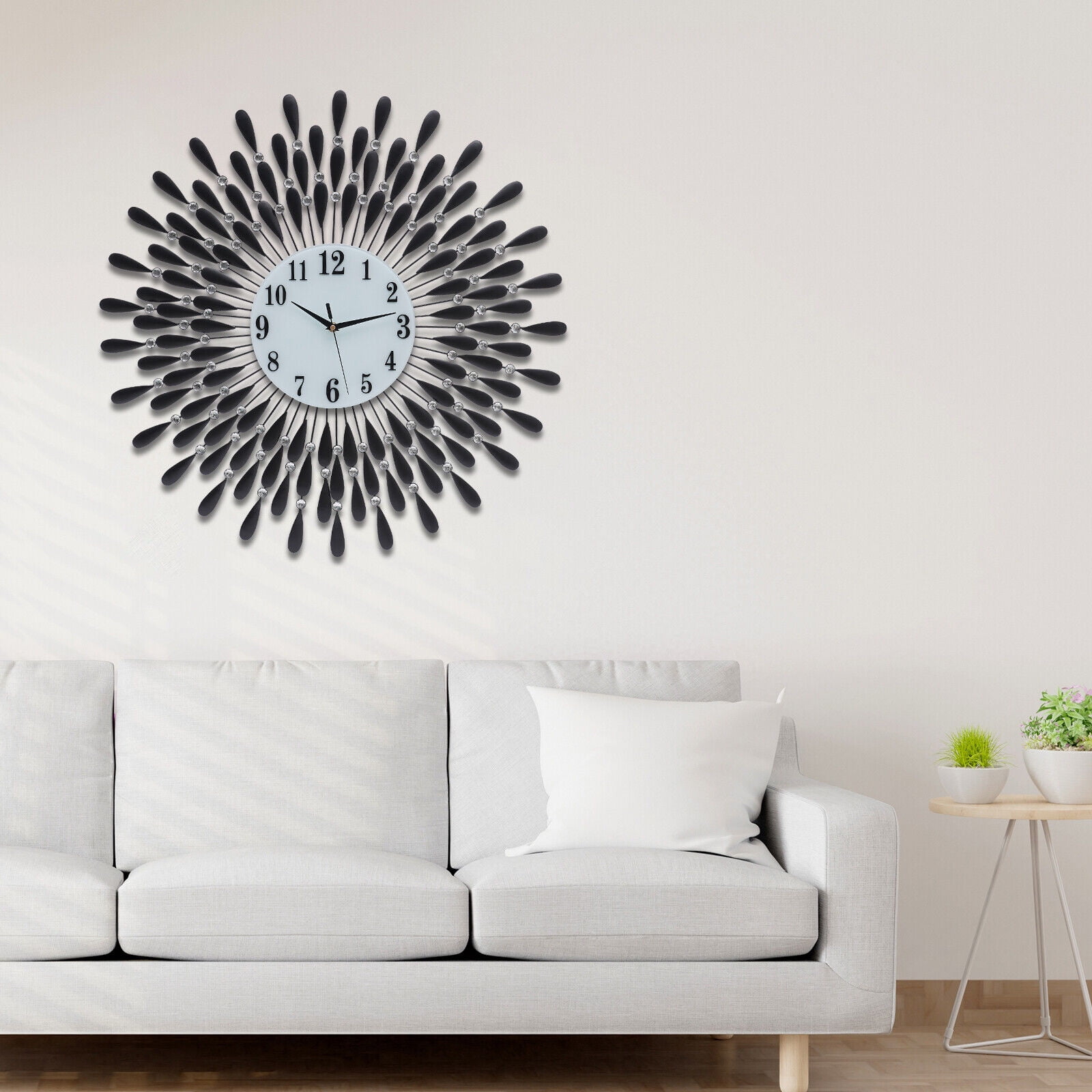 3D Luxury Modern Large Wall Clock Metal Wall Watch Silent Home Living ...